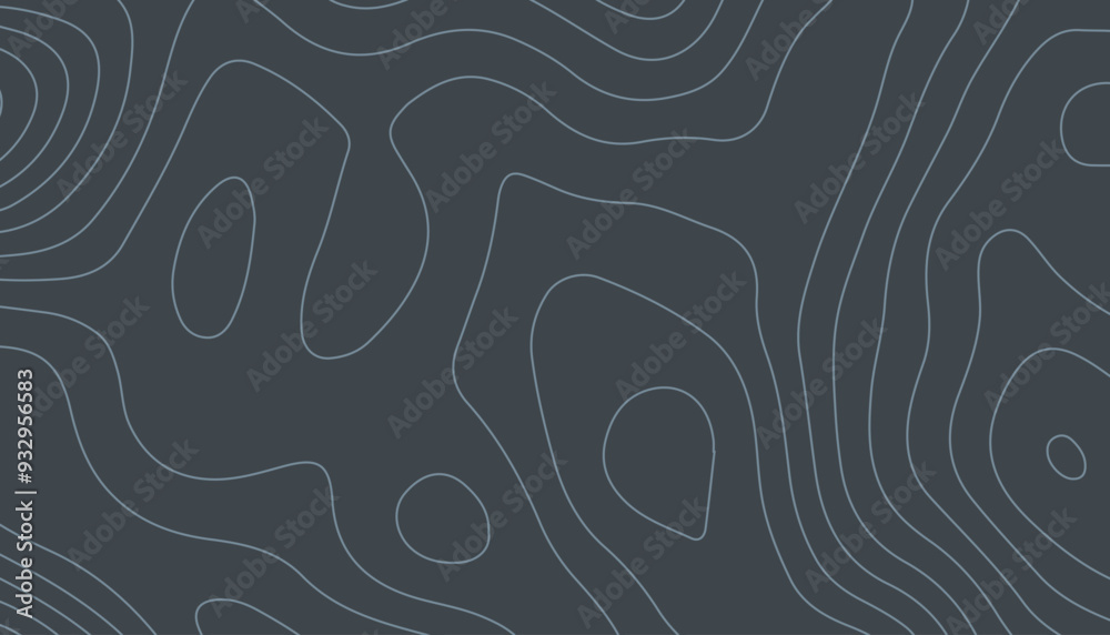 Topographic gradient line map. Abstract circle lines background ...