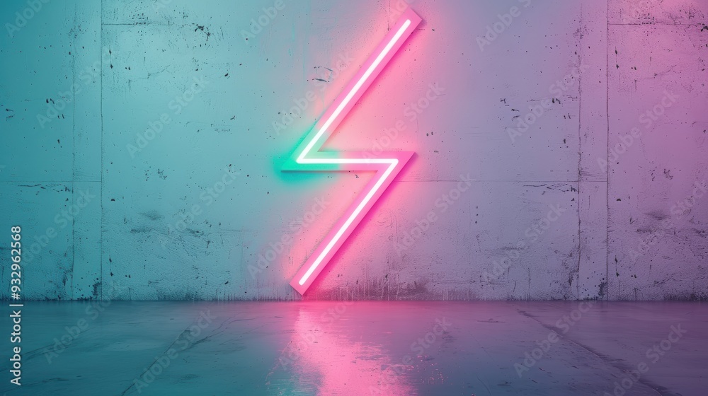 A neon symbol idea displayed in a sleek and modern design, with vibrant ...