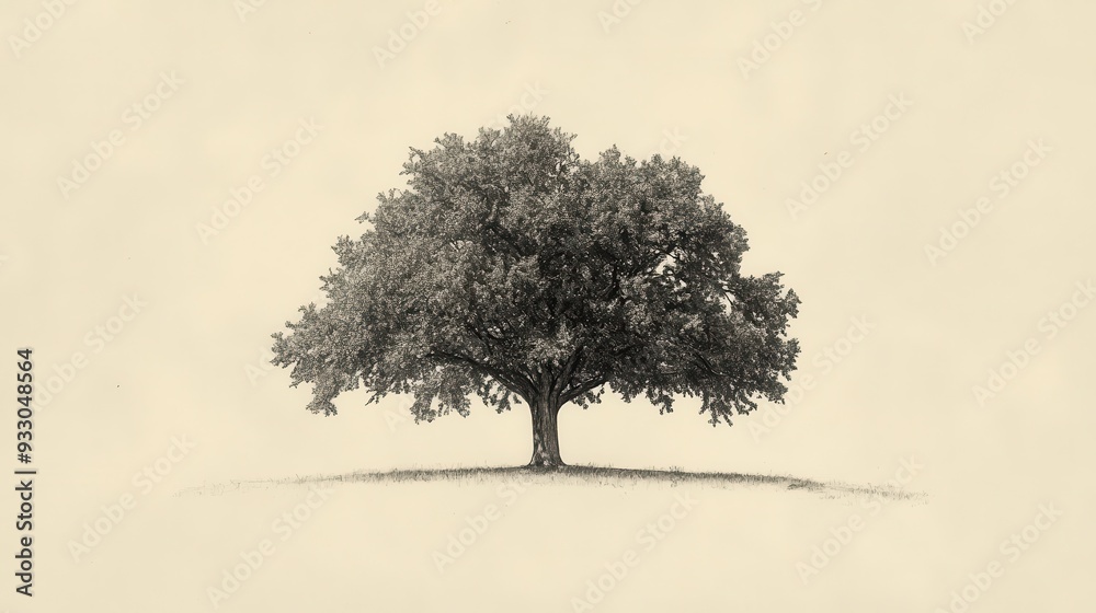 Biblical Illustration of a Mighty Oak Tree Growing Strong and Tall in ...