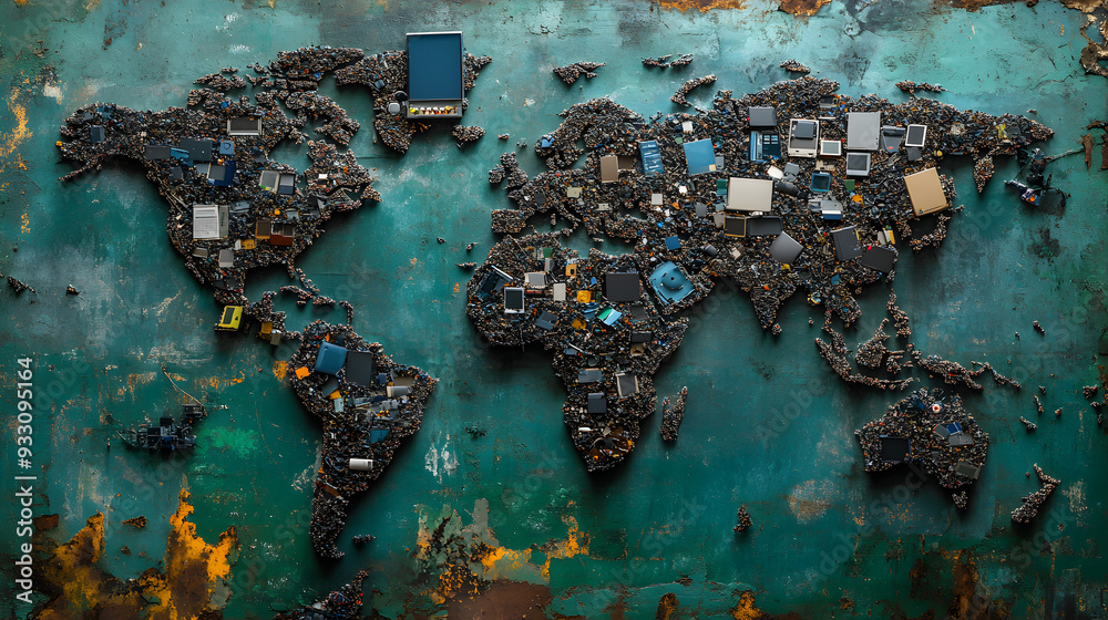 global impact electronic waste pollution yard world map Collection ...