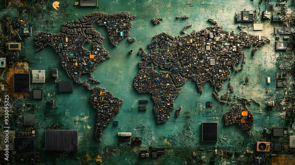 global impact electronic waste pollution yard world map Collection ...