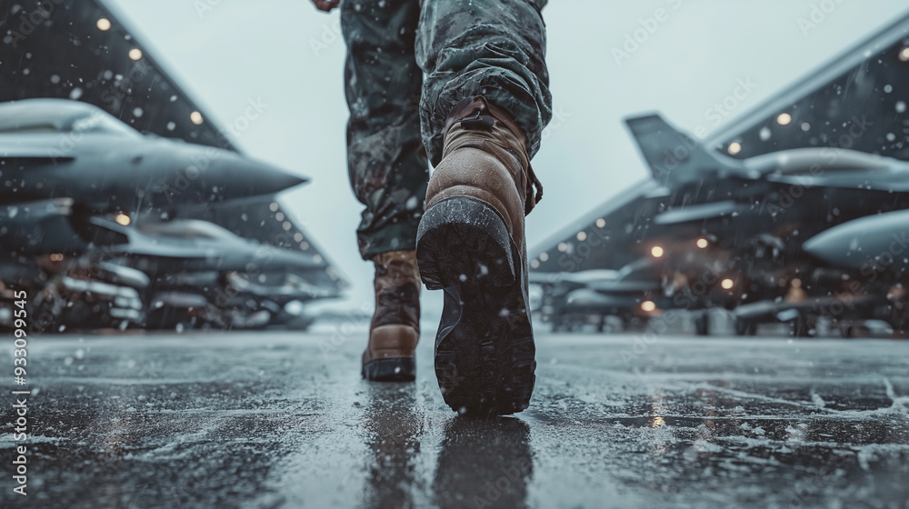 The pilot's boots echoed across the tarmac as he steadily approached ...