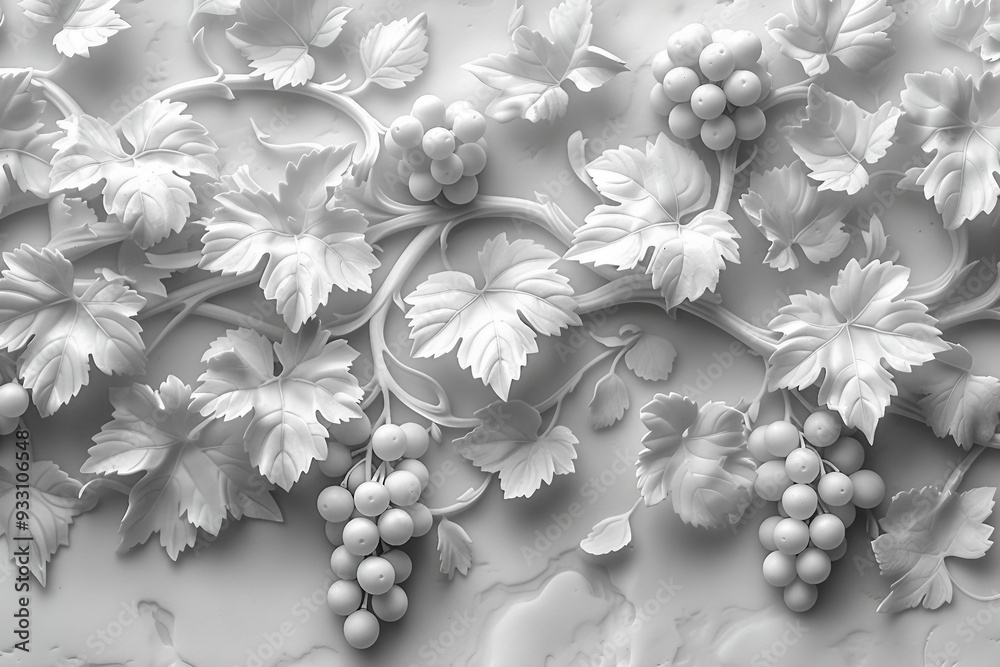 Luxurious white wall design with rococo stucco mouldings created with ...