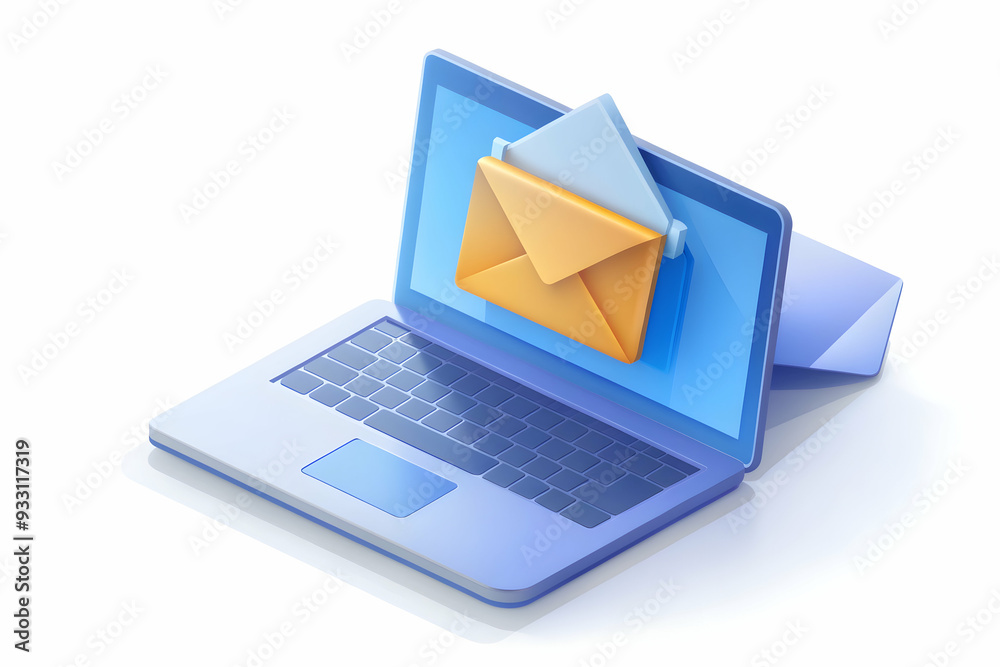 3d Flat icon as Thank you email and a thank you note symbolizing ...
