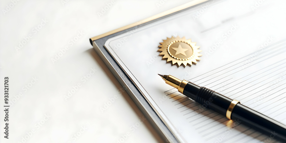 3d Flat icon as Warranty certificate and a stamp symbolizing official ...