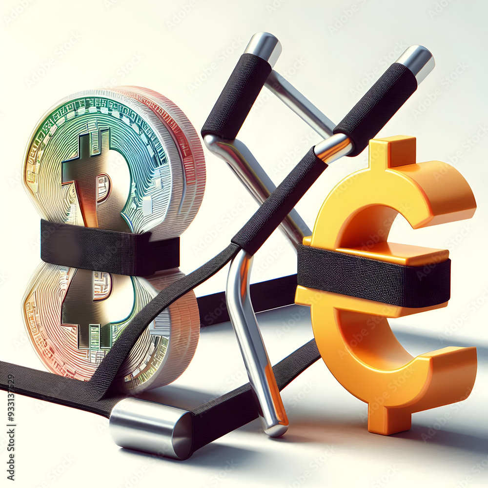 Photo Realistic as Resistance band and currency symbol concept as A ...