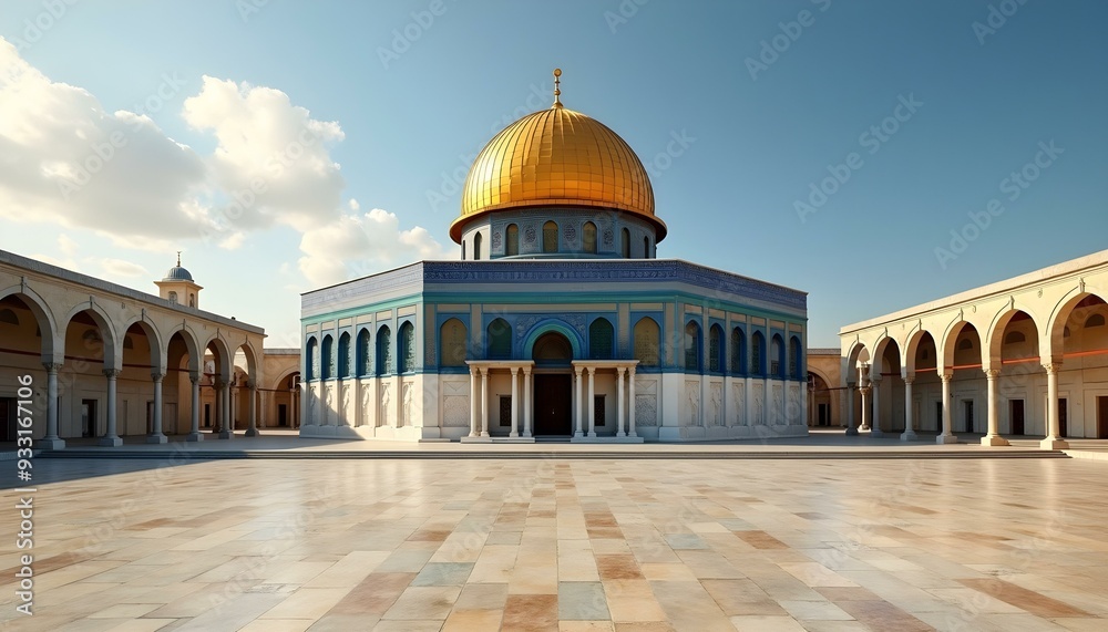 Al-Aqsa Mosque located in Jerusalem, a magnificent mosque building with ...