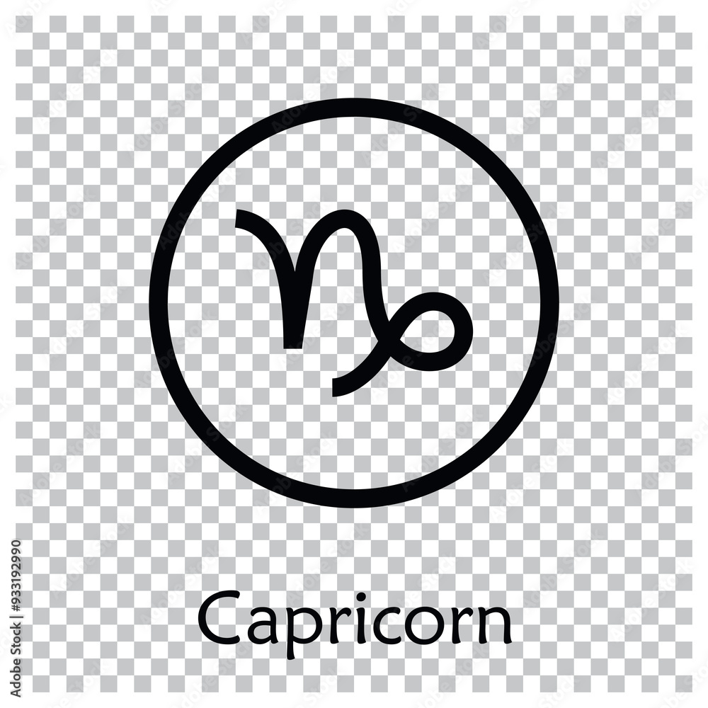 Capricorn sign . Vector illustration. Capricorn zodiac sign symbole on ...
