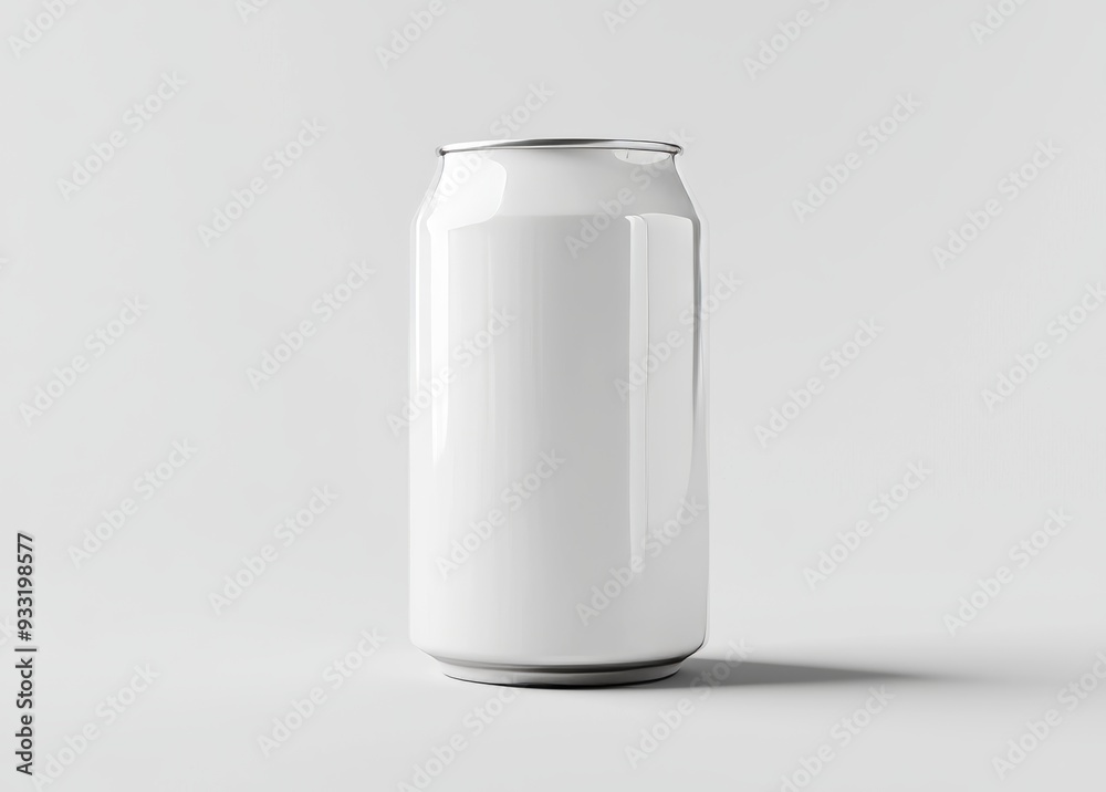 This is a blank white collapsible beer can koozie mockup isolated, side ...