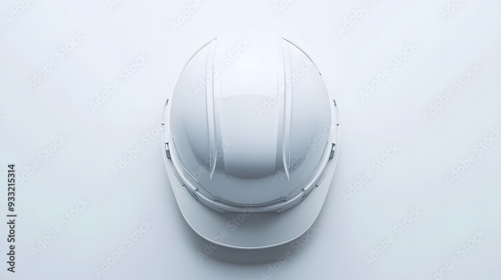 Isolated white construction helmet in a mockup style, front-facing and ...