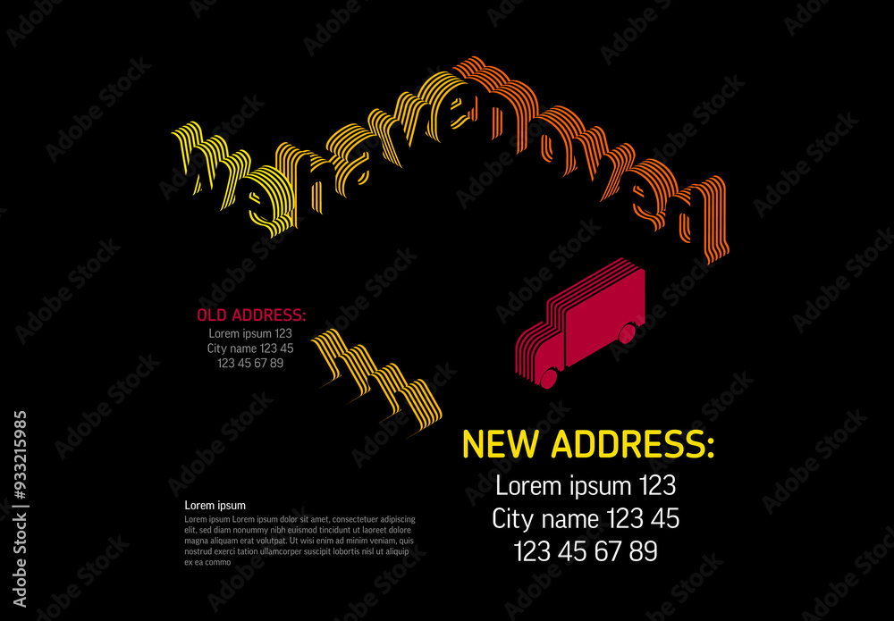 We have relocated - simple black we have moved poster flyer ...