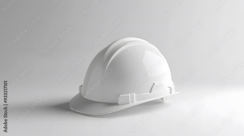 Isolated white construction helmet in a mockup style, front-facing and ...