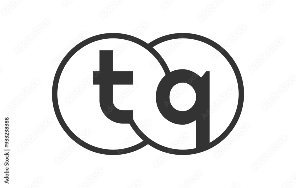 TQ business company emblem with outline rounds and letters t q. Logo ...