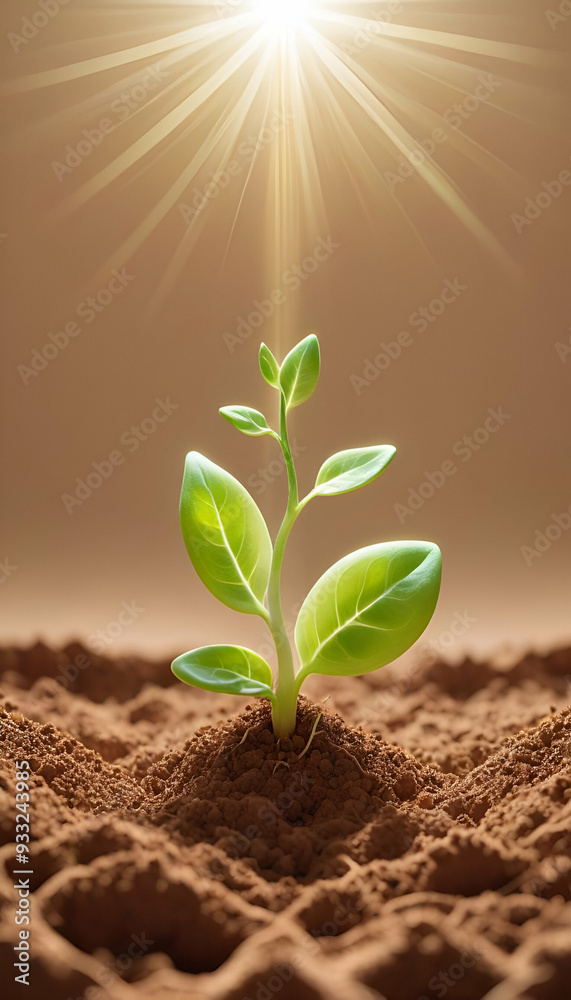 Emerging Life Minimal Soft Studio Light Photography of a Young Plant ...