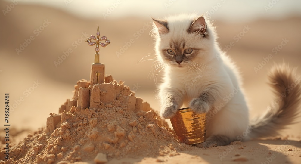 Cute animal wallpaper collection, Sandcastle architect, White cat ...