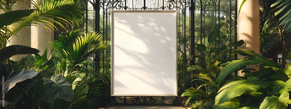 Elegant and Luxurious Mockup of a White Background Frame Inside a Grand ...