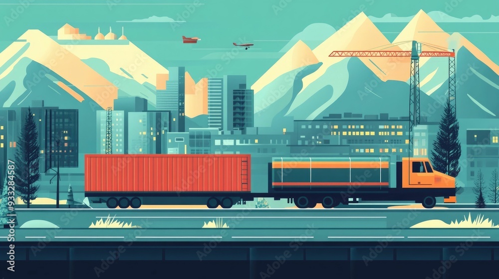 Flat design depicting the efficient monitoring and management of goods ...