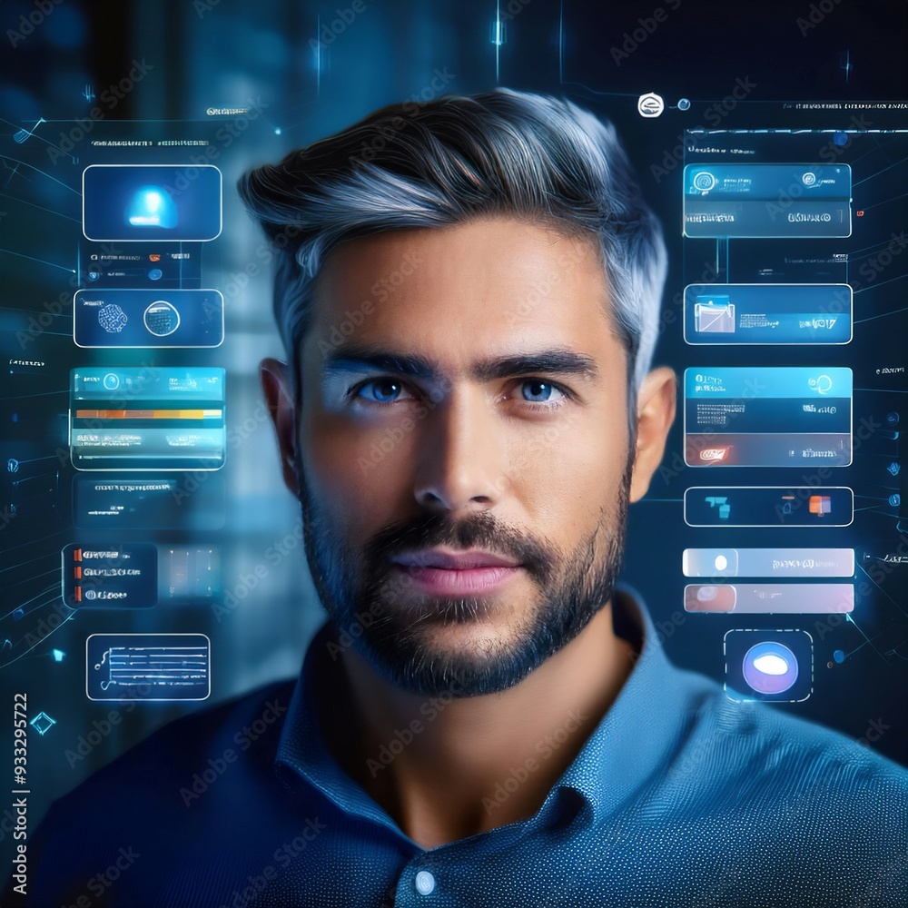 User interface UI design, including buttons, sliders, icons, and menus ...