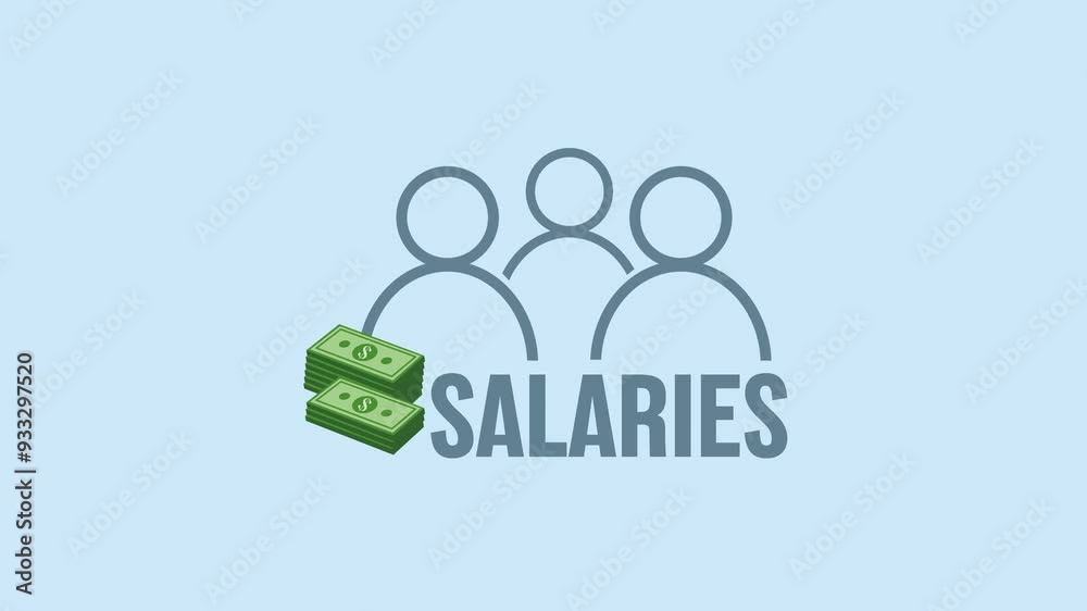 3 Person icons with a small cash symbol in the right corner. „Salaries ...