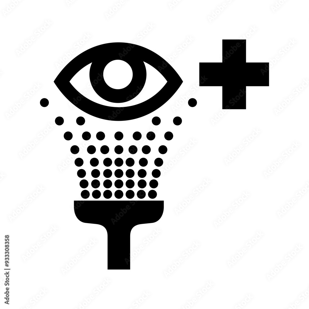 ISO emergency and first aid safety signs_eyewash station symbol only ...