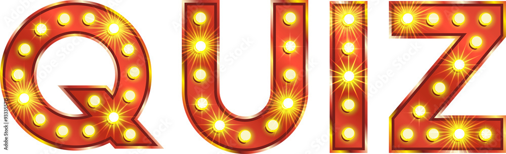 3d red quiz game text for contest show. Golden title typeface for ... 3d red quiz game text for contest show. Golden title typeface for ...