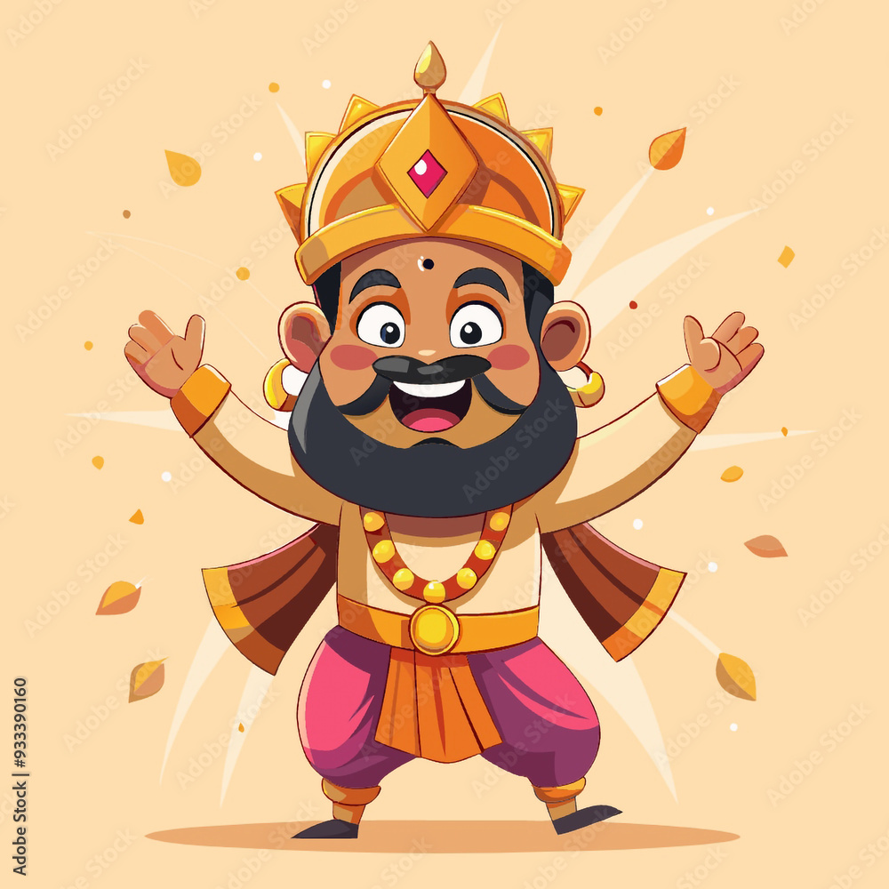 Joyful Maveli King: Cartoon Hindu Deity Returns for Onam Harvest ...