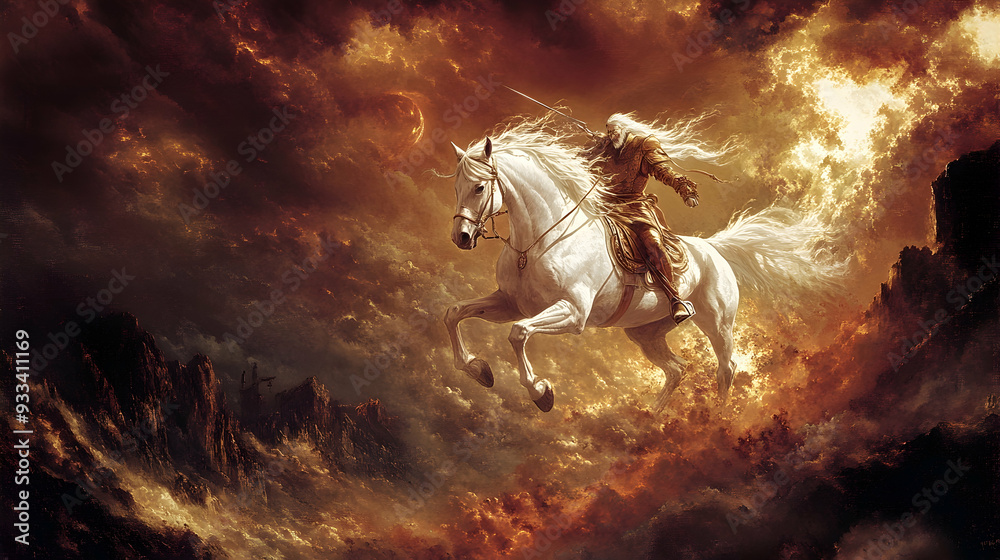 The First of the Four Horsemen of the Apocalypse, Riding a White Horse ...