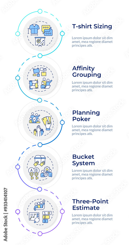 Agile work estimation infographic design template. Prioritization ...