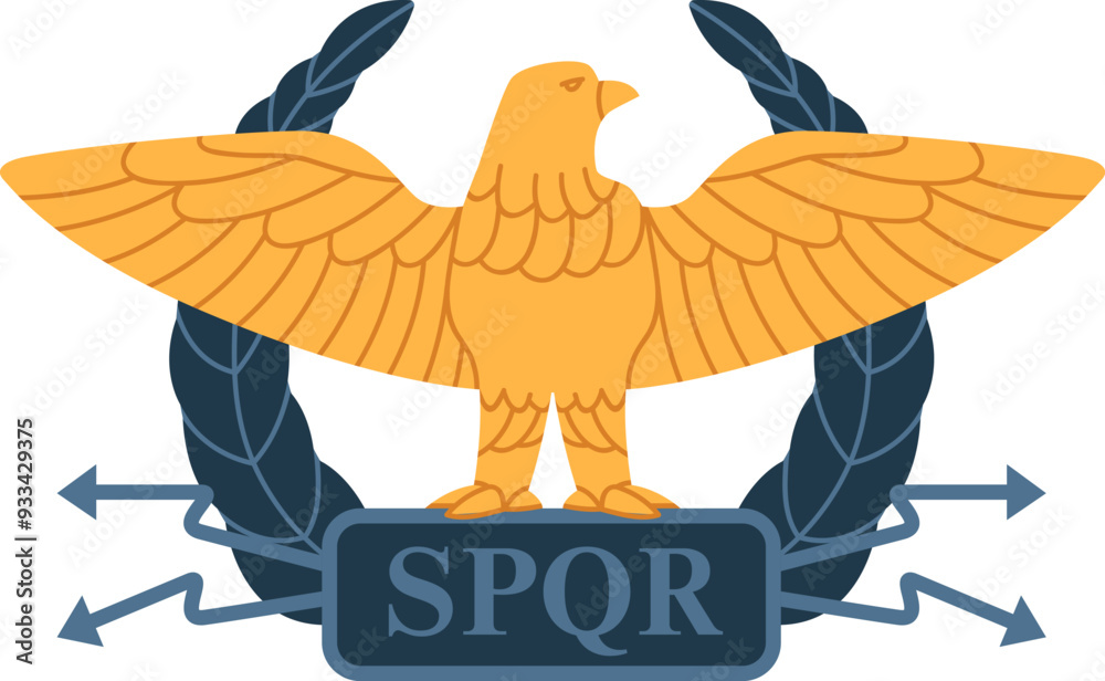 Roman gold eagle of Ancient military legion of Rome. Heraldic legionary ...