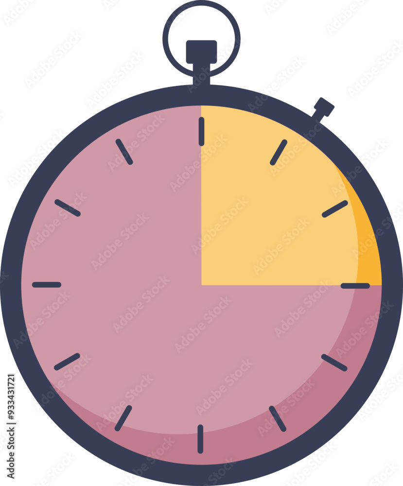 Illustration of a stopwatch with a highlighted segment indicating a ...