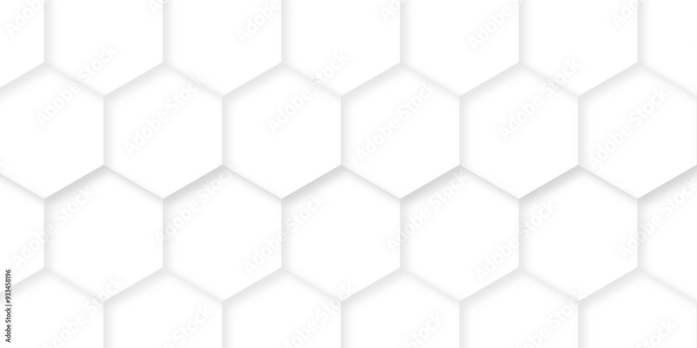 Hexagon shape white clean 3d vector format abstract design background ...