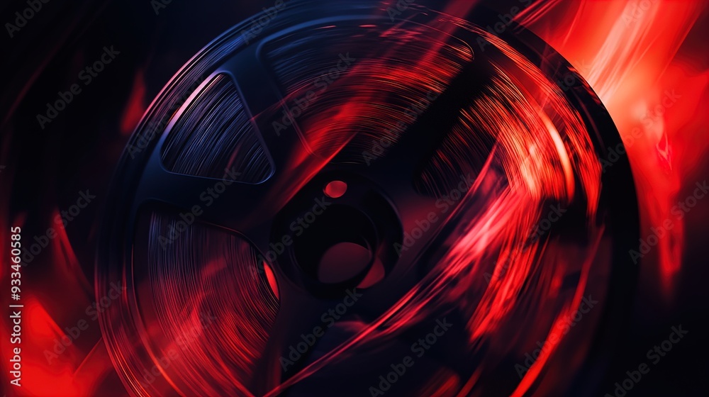 Abstract Film Reel Artwork: Enigmatic Blur of Dark Reds and Blacks ...