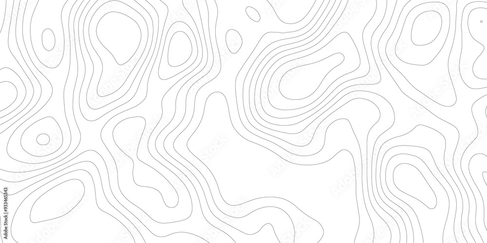 Contour map texture topology concept with stroke only vector format ...