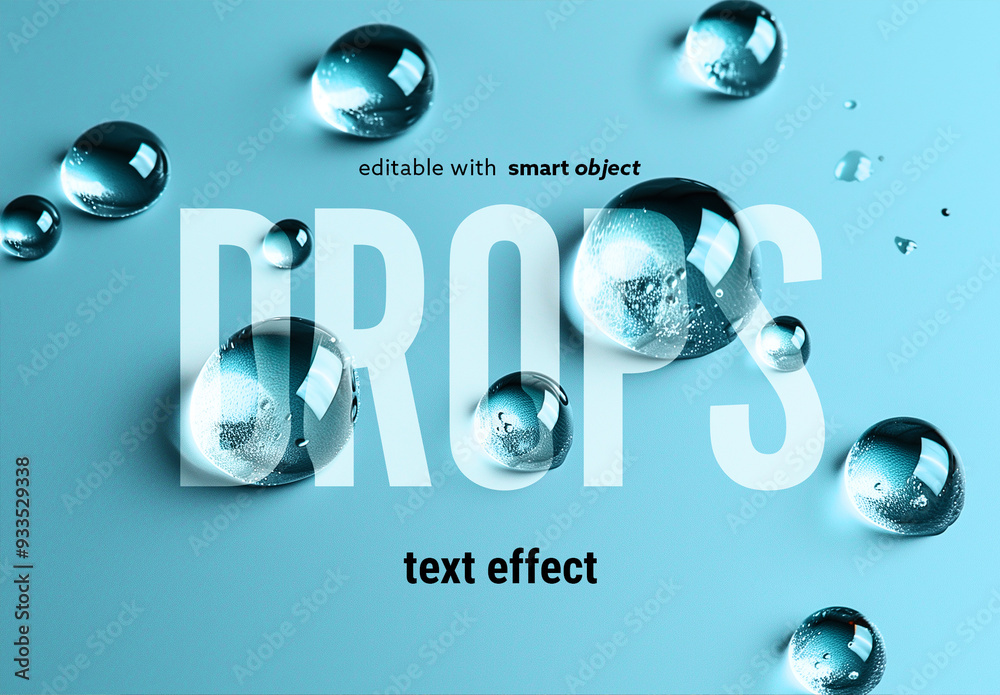 Drop Text Effect with Ai Elements Stock Template | Adobe Stock