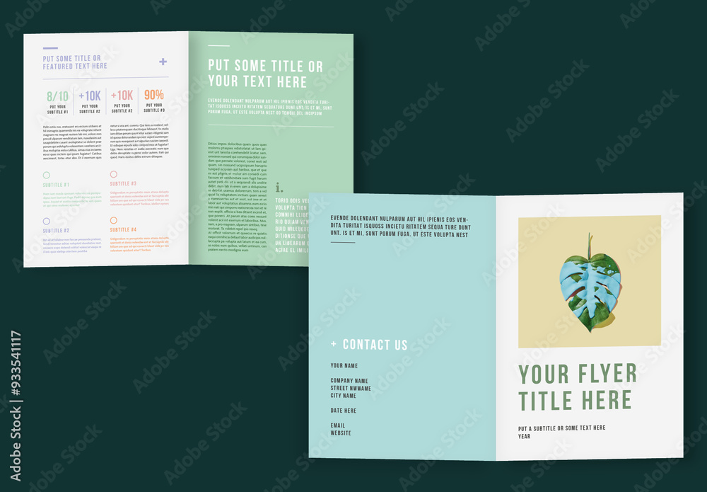 Bi Fold Flyer Layout Stock Template | Adobe Stock