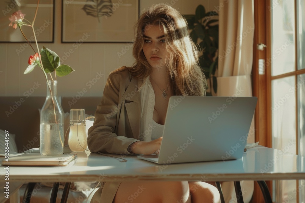 Chic young executive sleek business outfit looking professional ...