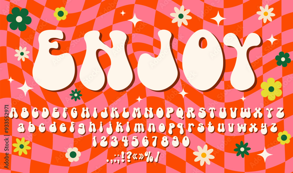 70s groovy psychedelic font, 60s trippy typeface, funky hippy type ...