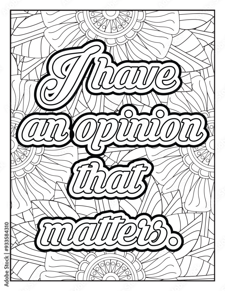 Inspirational quotes coloring page. Affirmative quotes coloring page ...