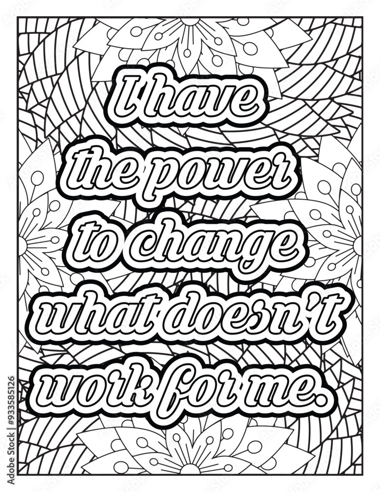 Vetor do Stock: Inspirational quotes coloring page. Affirmative quotes ...