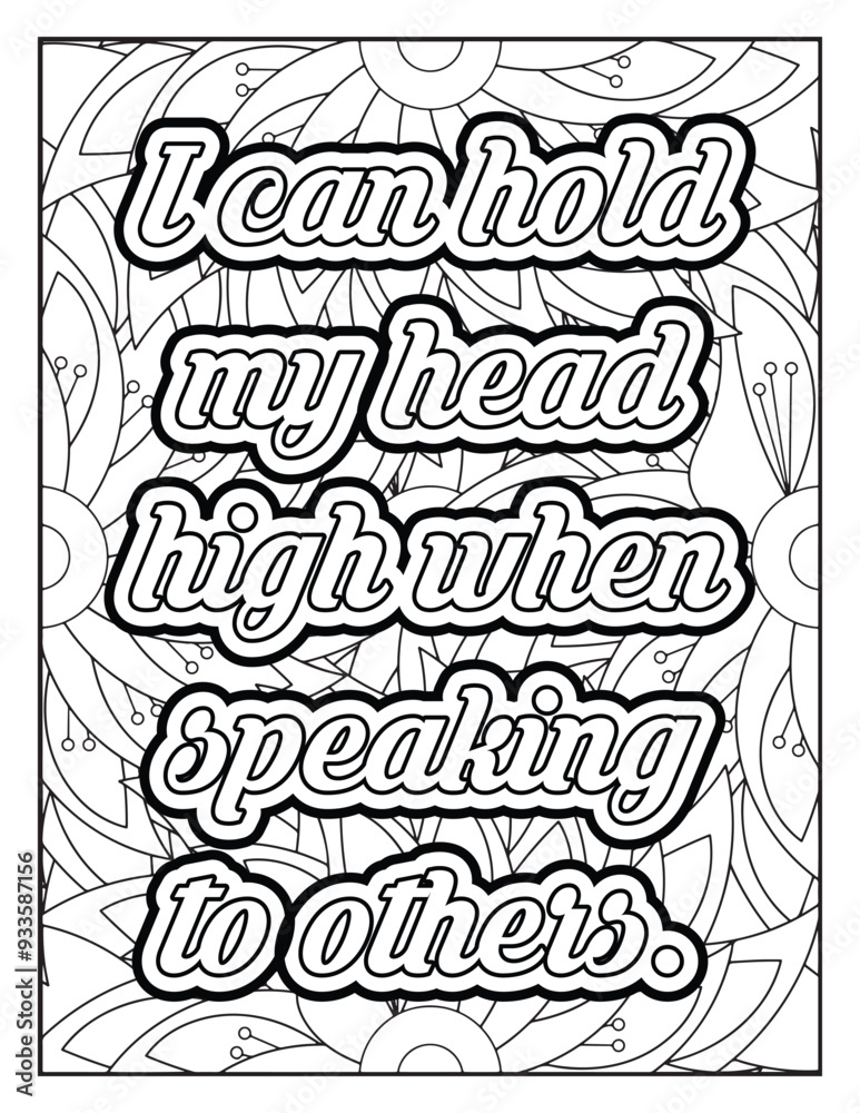 Inspirational quotes coloring page. Affirmative quotes coloring page ...