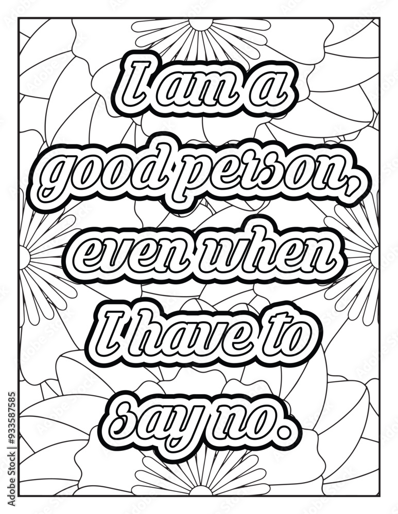 Vetor de Inspirational quotes coloring page. Affirmative quotes ...