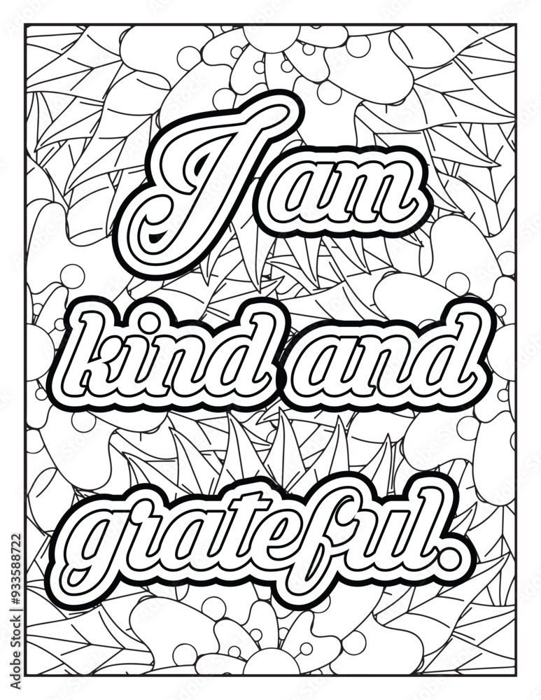 Inspirational quotes coloring page. Affirmative quotes coloring page ...