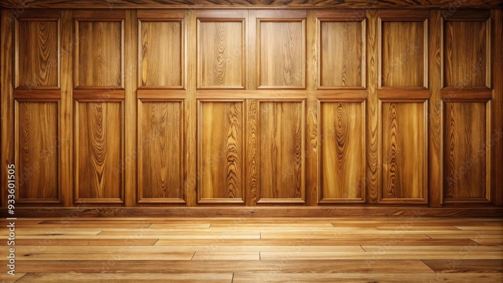 Rich, honey-colored oak wood paneling with a timeless, luxurious feel ...