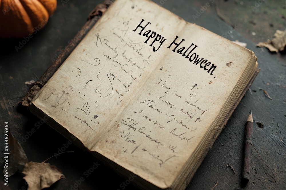 Witch's Spellbook Collage: Photos of an old spellbook with handwritten ...