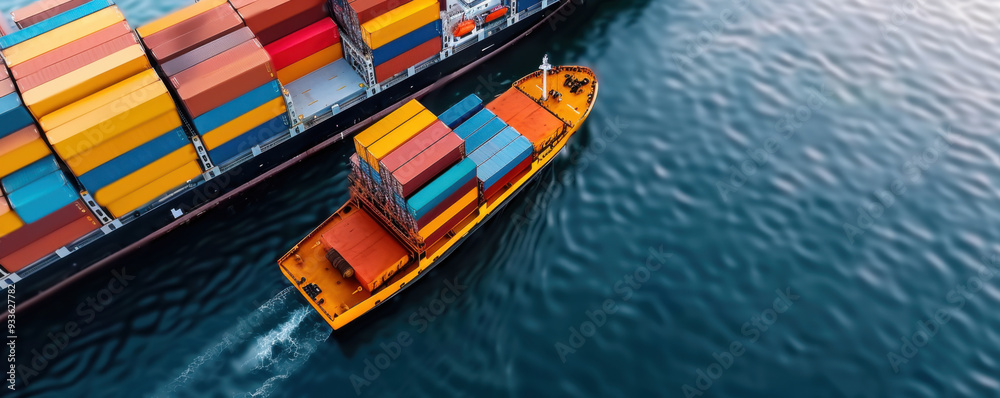Large cargo ship carrying multiple colorful shipping containers ...