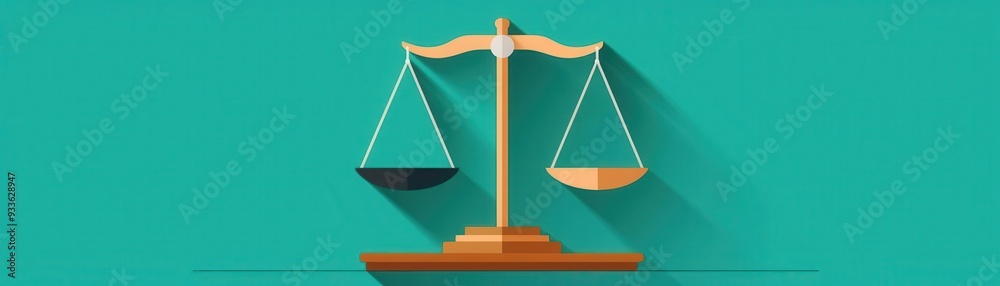 Justice scales with light and dark weights, moral balance, flat design ...