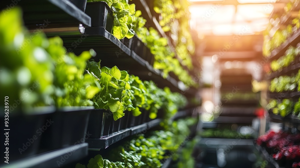 Hydroponic Vertical Farming System with Stacked Trays and Flowing ...