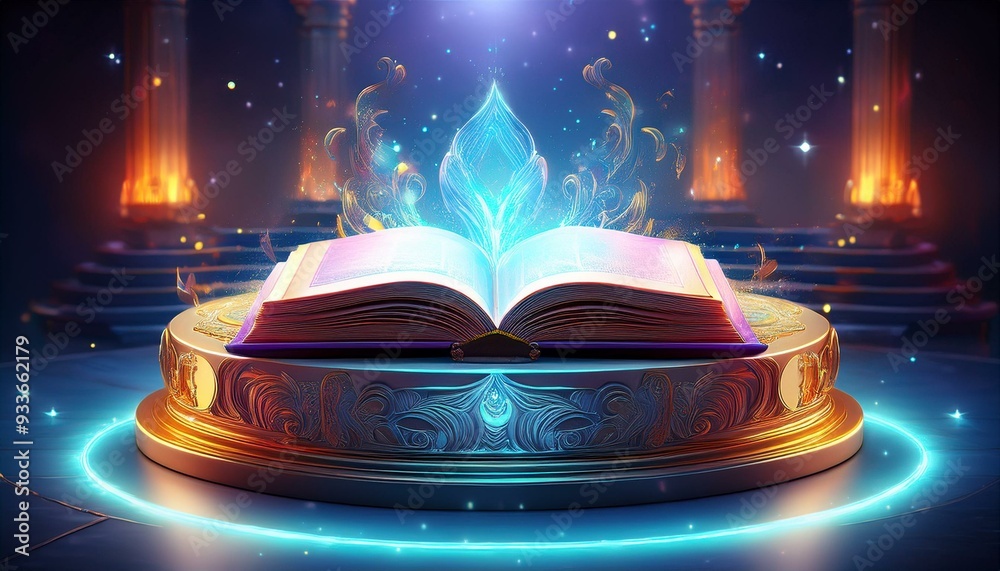 Floating Spellbook Podium- A podium that resembles an open spellbook ...