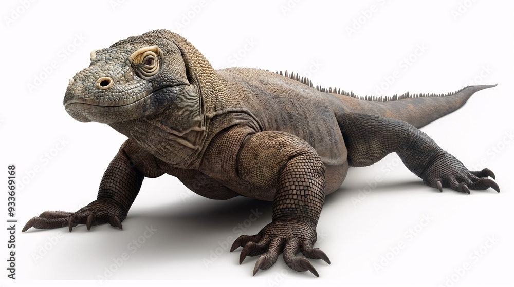 Komodo Dragon Prowling: A formidable Komodo dragon strides with primal ...
