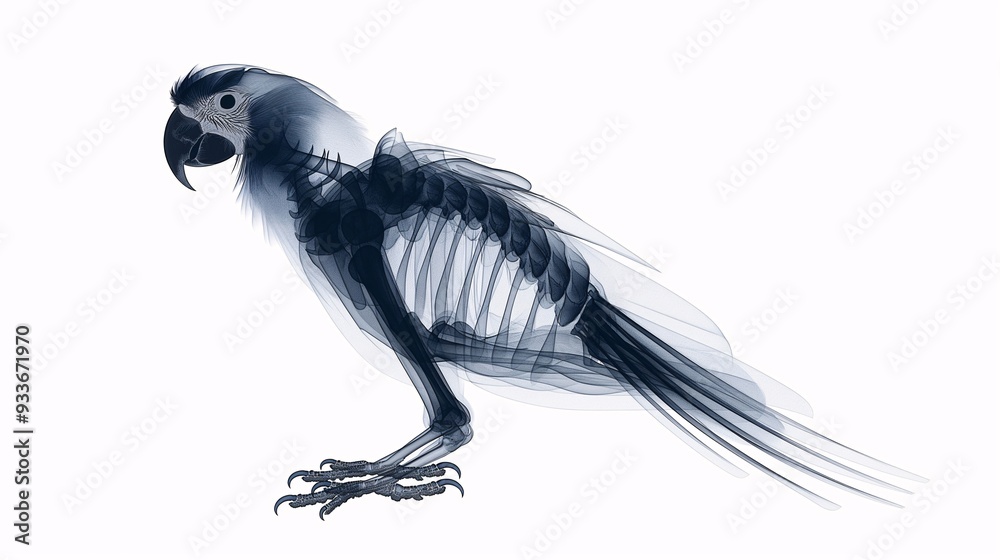 The Inner Beauty of Flight: A macaw's skeletal structure revealed in an ...